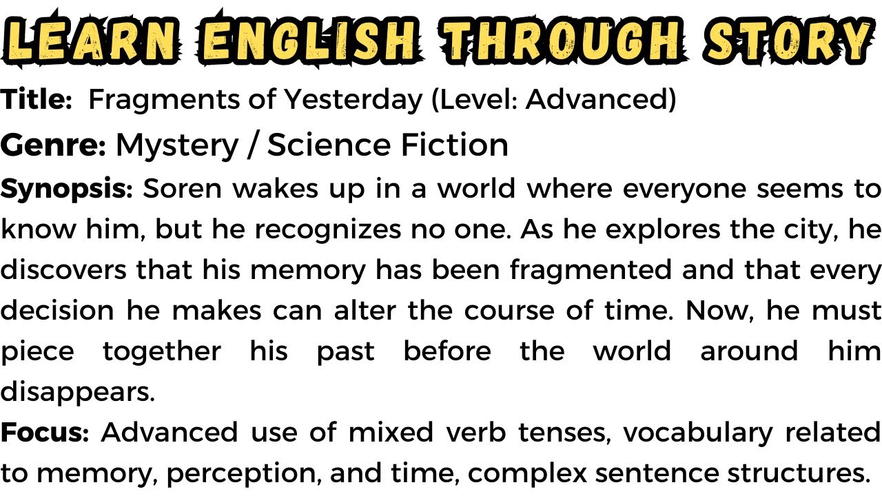 Level C1 (Advanced) - Learn English Through Stories│Fragments of ...