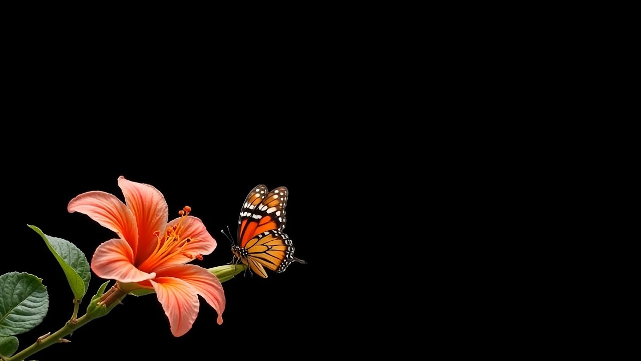 Flower with butterfly black screen video | Butterfly black screen ...