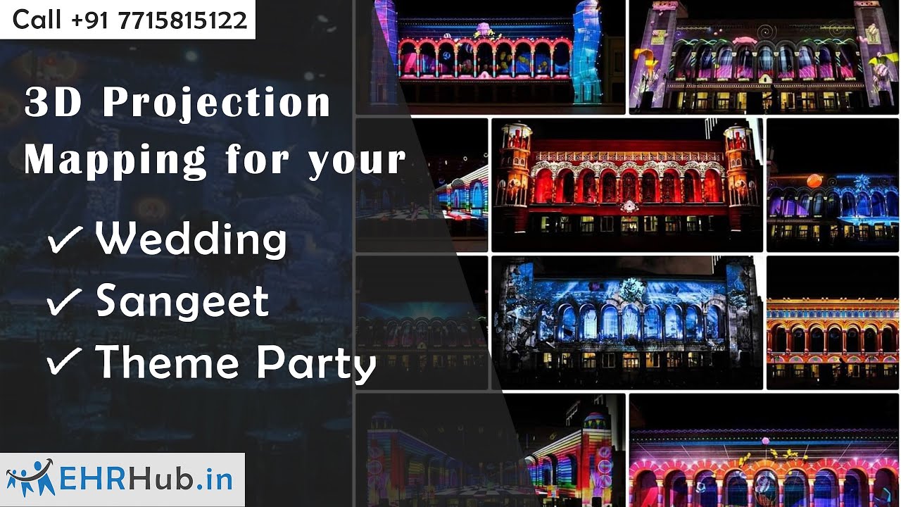 3D Projection Mapping for Sangeet | Projection Mapping for Wedding ...