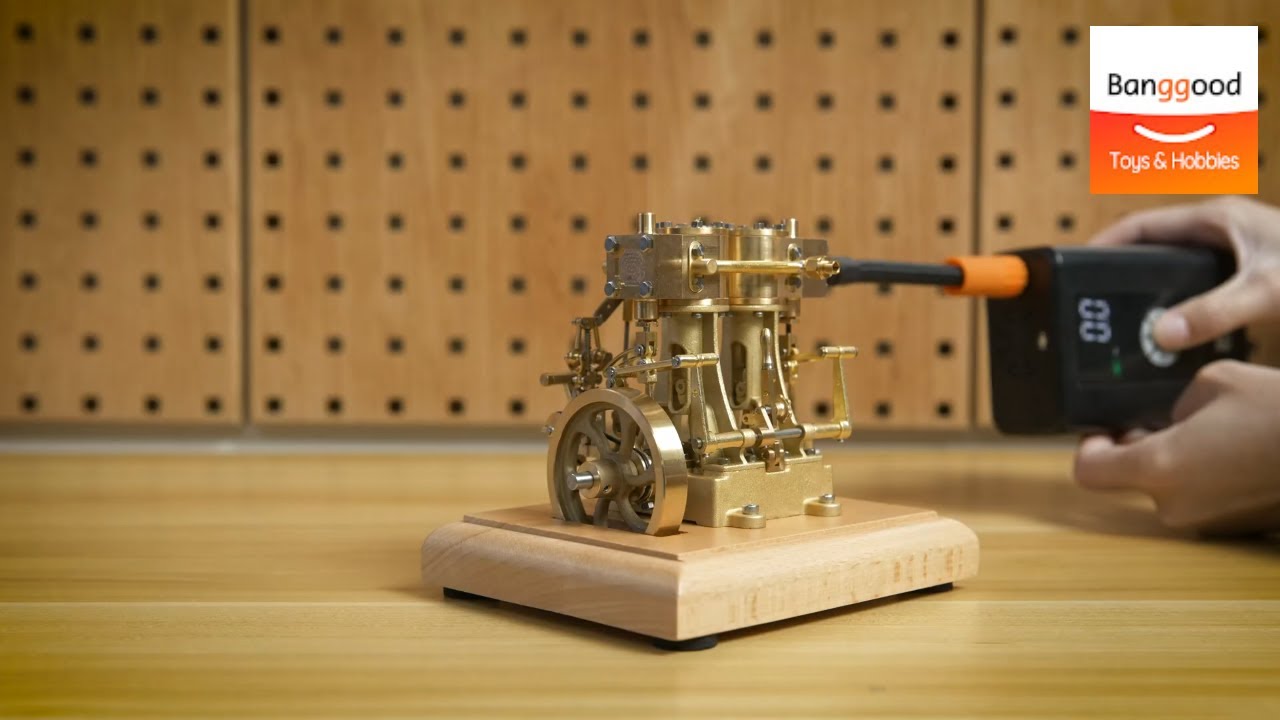Microcosm M30 Two Cylinder Mini Steam Engine - Banggood Toy - YouTube