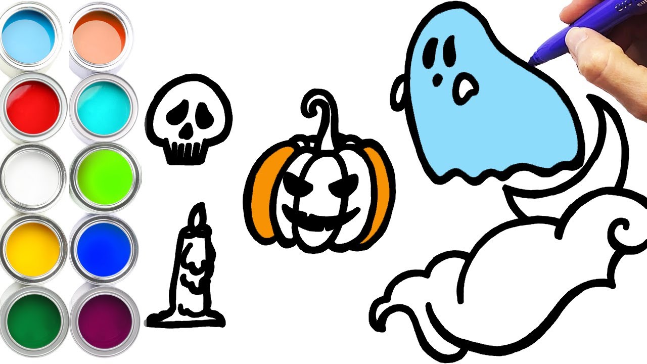 How to Draw a Spooky Halloween Scene - Pumpkin, Witch, and More! Easy ...