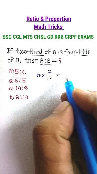 Ratio Proportion | Ratio & Proportion Math Tricks| SSC CGL MTS CHSL WB PSC FOOD || #shorts - YouTube
