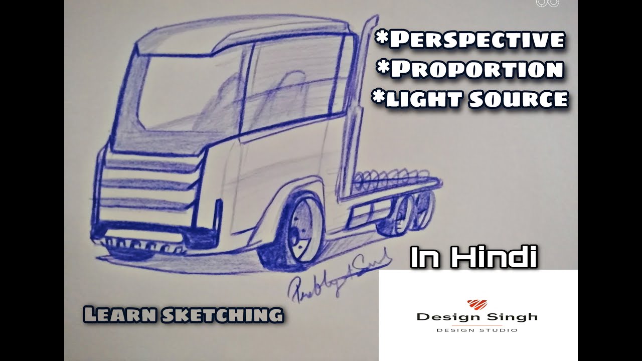 Learn How to Sketch a Commercial Vehicle - YouTube