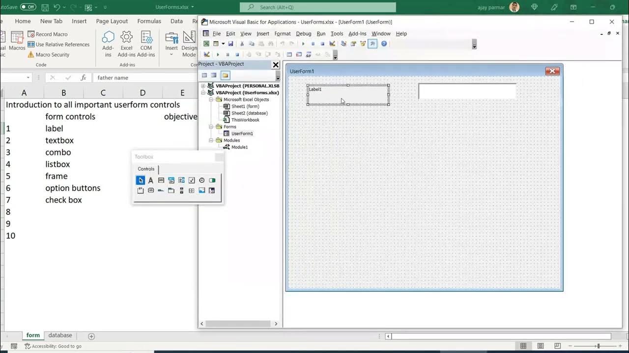 Excel VBA UserForms - Lecture1 - Chapter8 - English language - YouTube