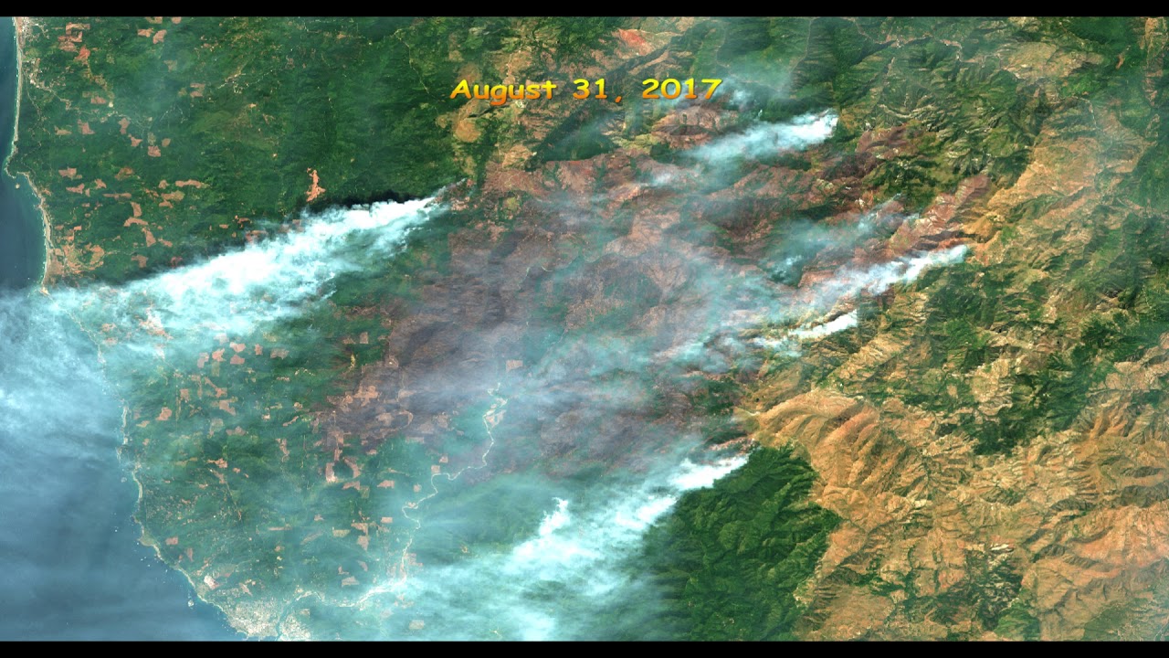 Chetco Bar Fire, Southwestern Oregon, July to October, 2017, Sentinel-2 ...