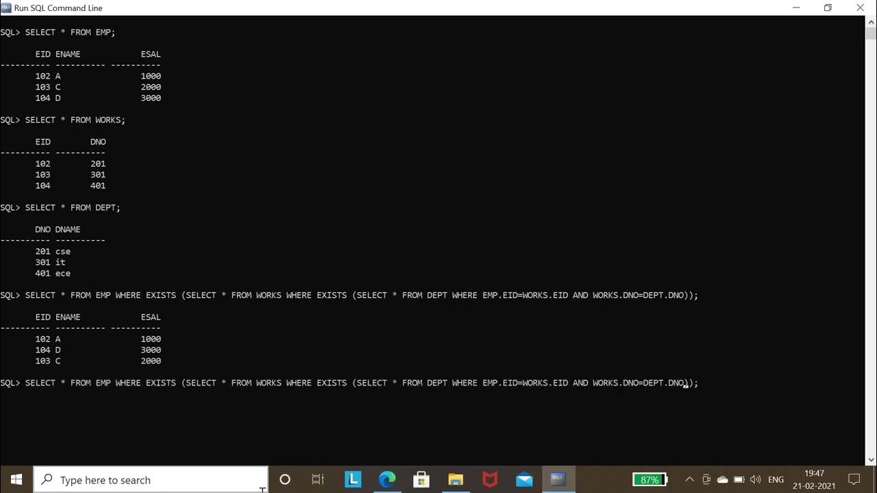 SQL Commands Queries PART 4 - YouTube