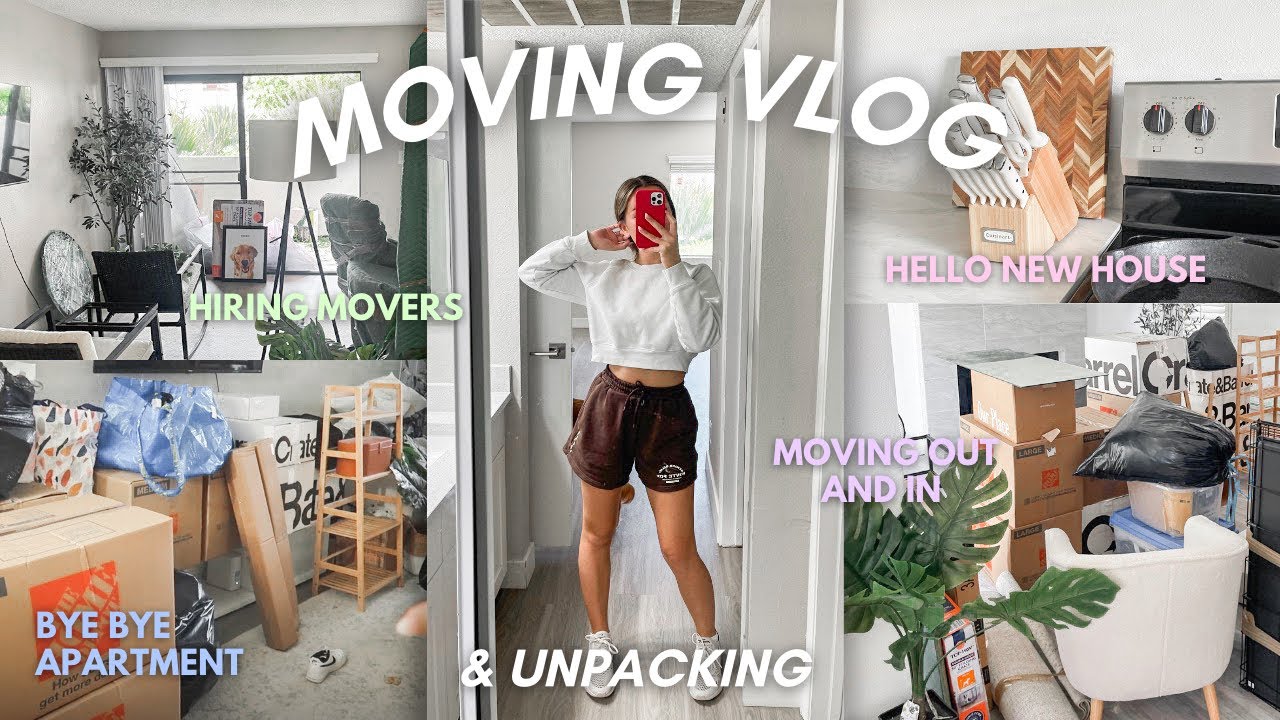 MOVING VLOG #1 (packing up, moving in, opening wedding gifts!) - YouTube