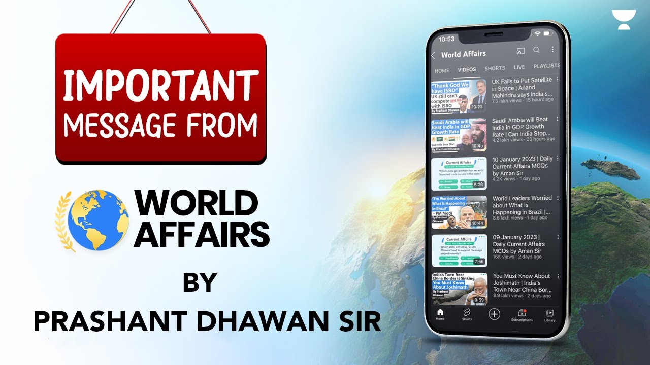 Important Message from WORLD AFFAIRS and Prashant Dhawan Sir - YouTube