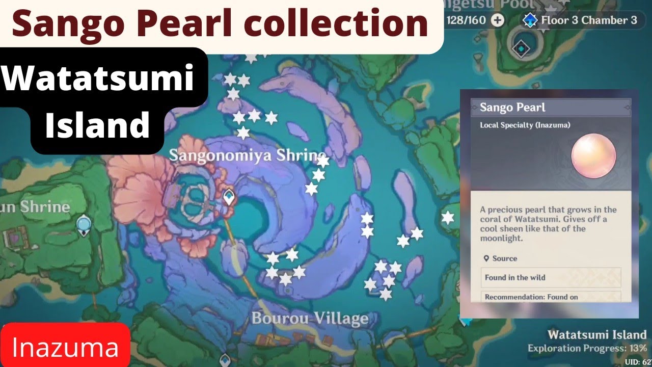 Sango Pearl locations || Watatsumi Island || Inazuma || Genshin Impact ...
