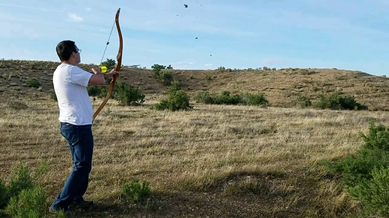 Traditional archery aerial target shooting - YouTube