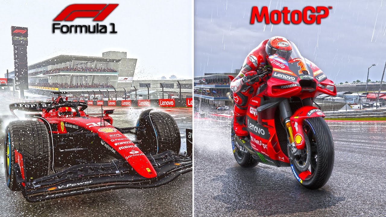 F1 vs MotoGP | Rain Gameplay Comparison (2013-2023) - YouTube