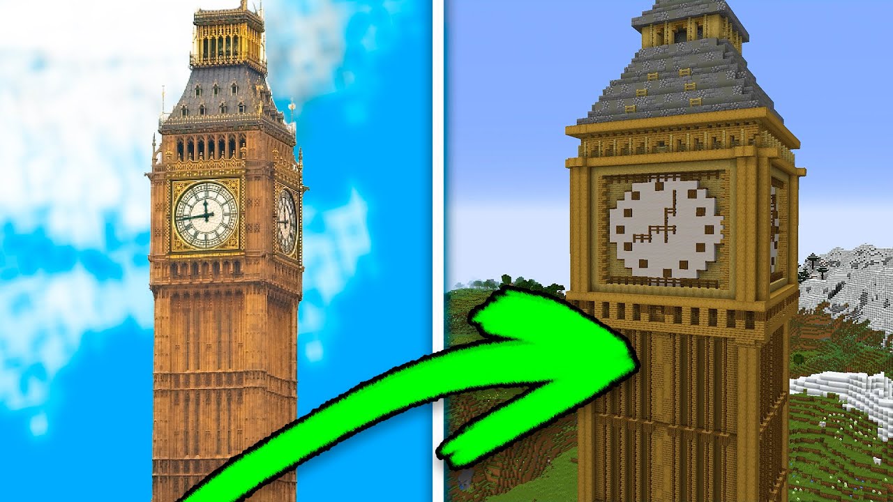 I BUILT A HOUSE IN THE FORM OF BIG BEN IN MINECRAFT - YouTube