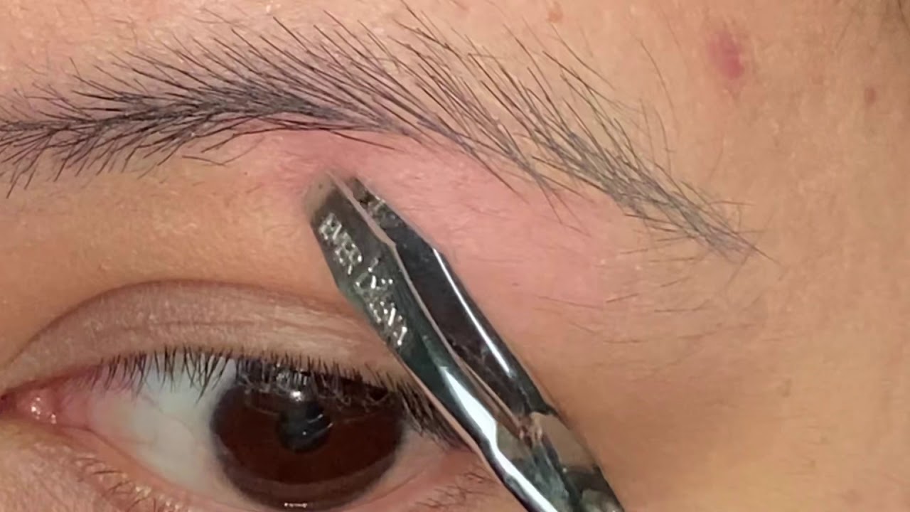 EYEBROW PLUCKING (MESSY BROWS) *SATISFYING* - YouTube