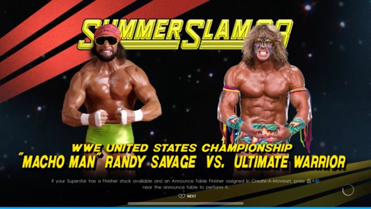 WWE 2K22 Macho Man Randy Savage vs Ultimate Warrior - YouTube