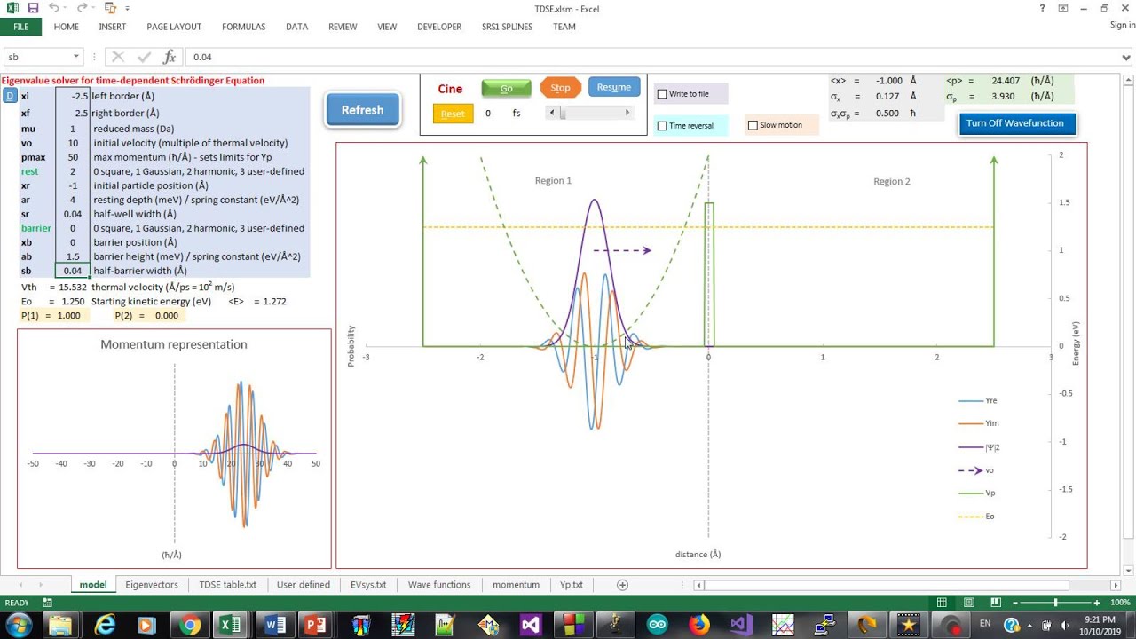 Animating quantum wave packets in Excel - YouTube