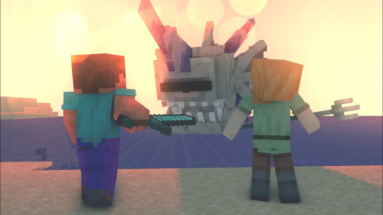 Mutant Elder Guardian VS Alex & Steve [Minecraft Animation] - YouTube