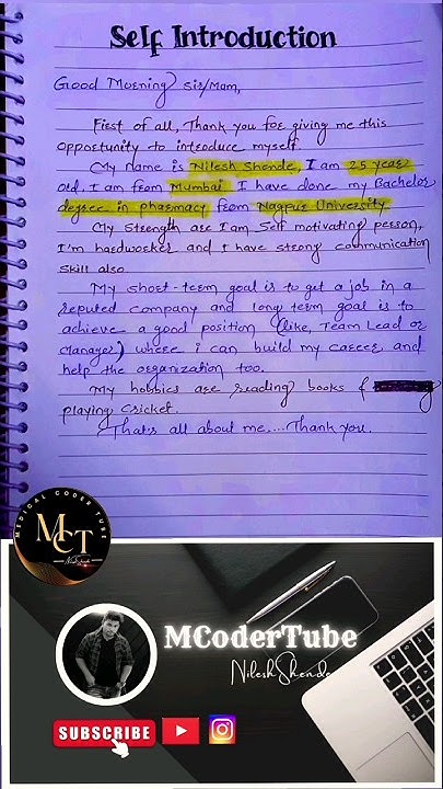 Self Introduction | How To Introduce Yourself In Interviews #interview ...