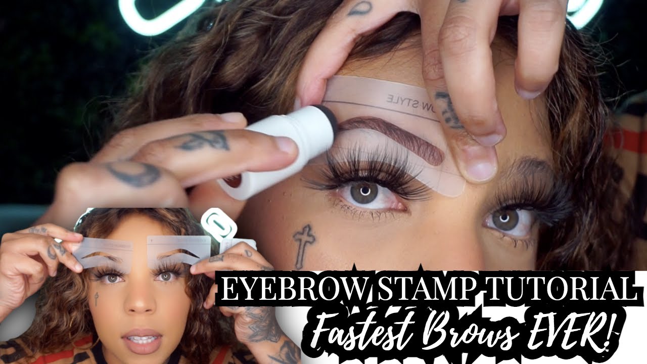 FASTEST BROW ROUTINE EVER!? TRYING AN EYEBROW STAMP | EYEBROW STENCIL ...