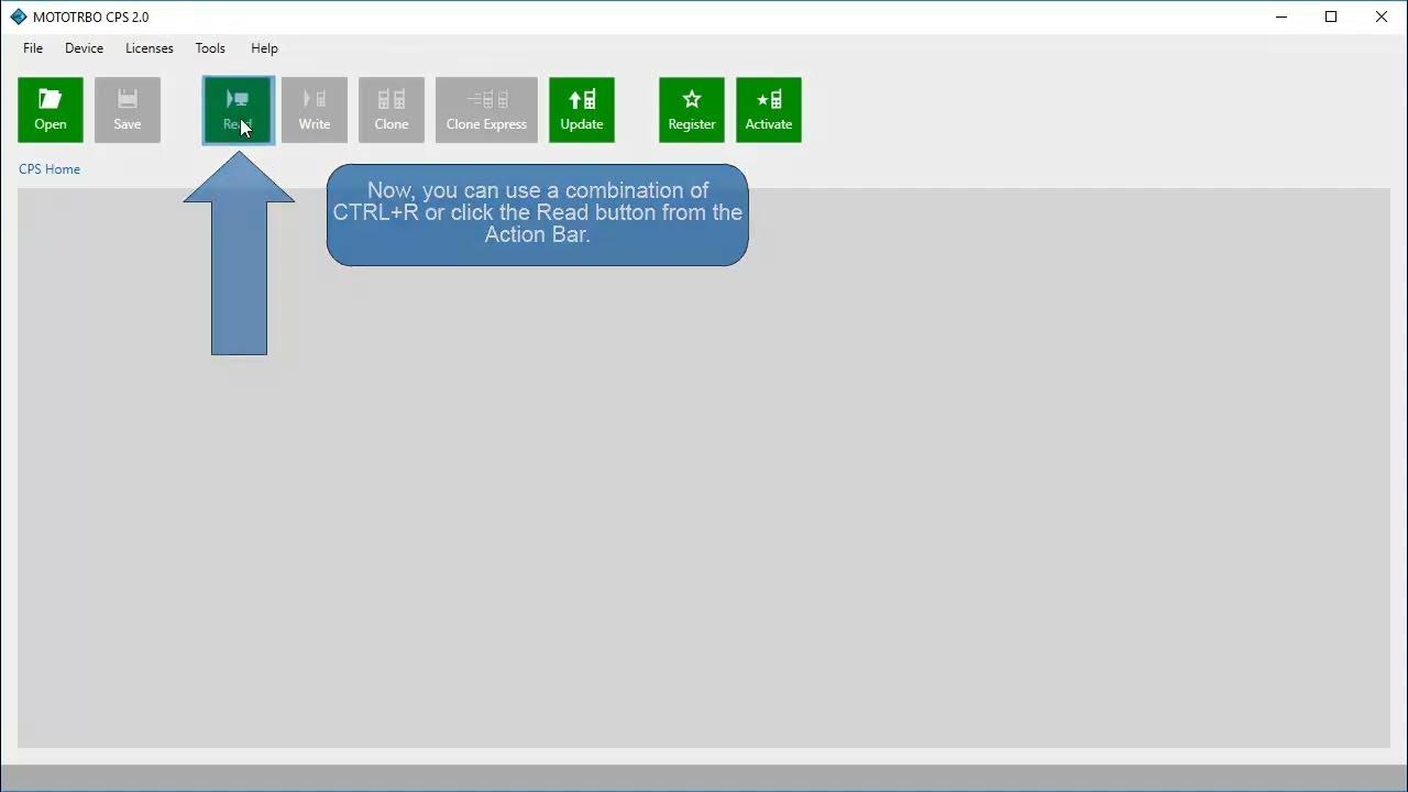 Training video - Mototrbo CPS 2.0 - by Motorola - Reading a Divice ...