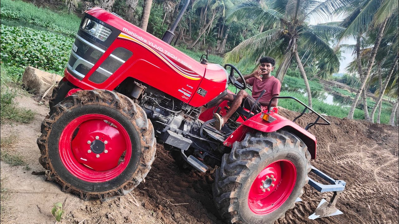 Mahindra yuvo tech plus 585 4wd tractor goes to 5point cultivator ...