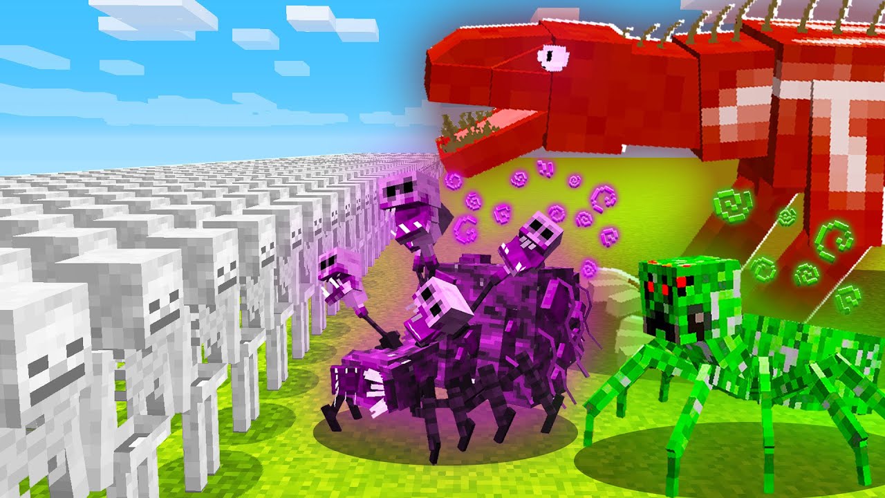 1000 SKELETONS vs ALL OP BOSSES (Minecraft Mob Battle) - YouTube