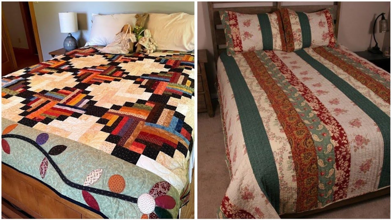 🌺Eye catching and attractive patchwork quilted bedsheet cover by pop up ...