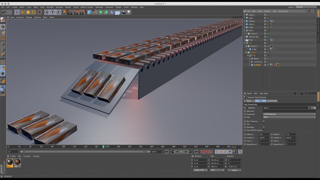 Dynamic Conveyor Belt Making in Cinema 4D R16 Tutorial - YouTube