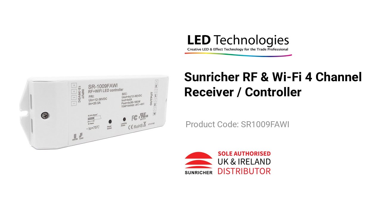 Sunricher RF & Wi-Fi 4 Channel Receiver / Controller - YouTube