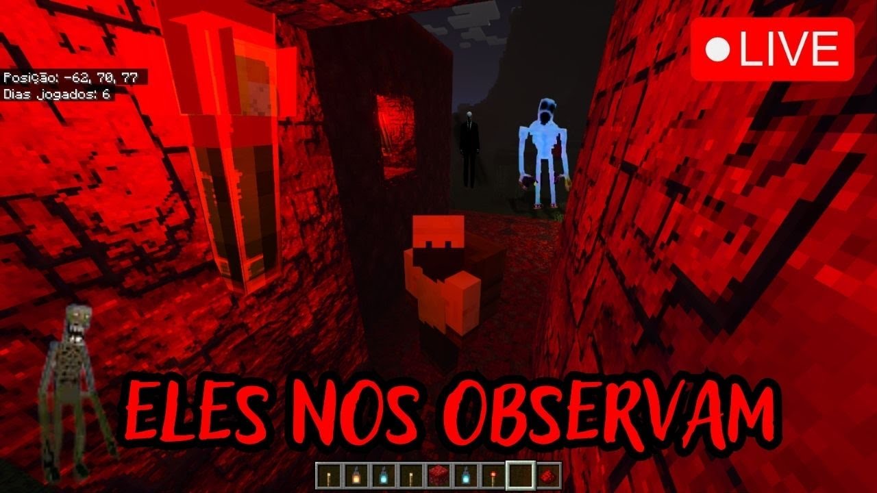 Há entidades nos observando 😨 83 Mods - 🔴MINECRAFT TERROR AO VIVO🔴 ...