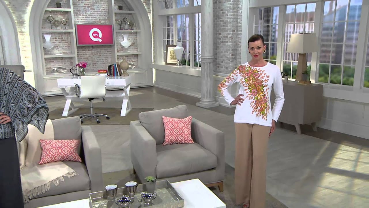 Bob Mackie's Wide Leg Petite Length Knit Pants with Sharon Faetsch ...