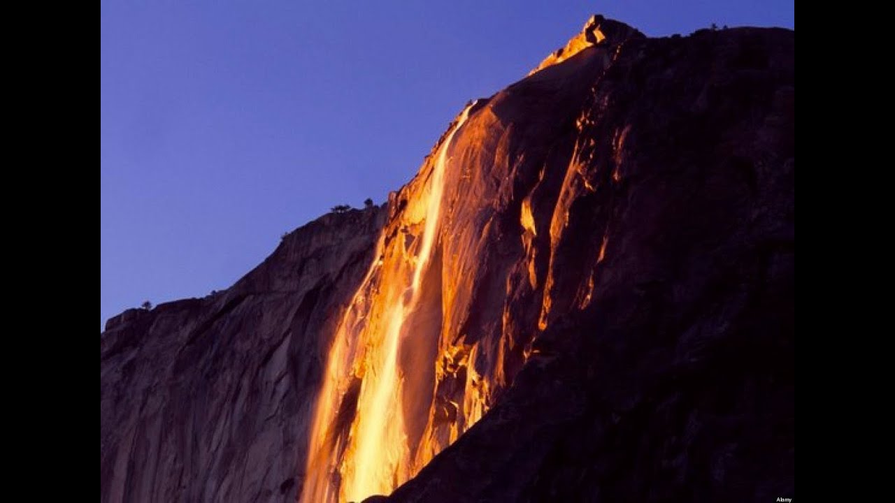 Is This Yosemite Waterfall On Fire ? - YouTube