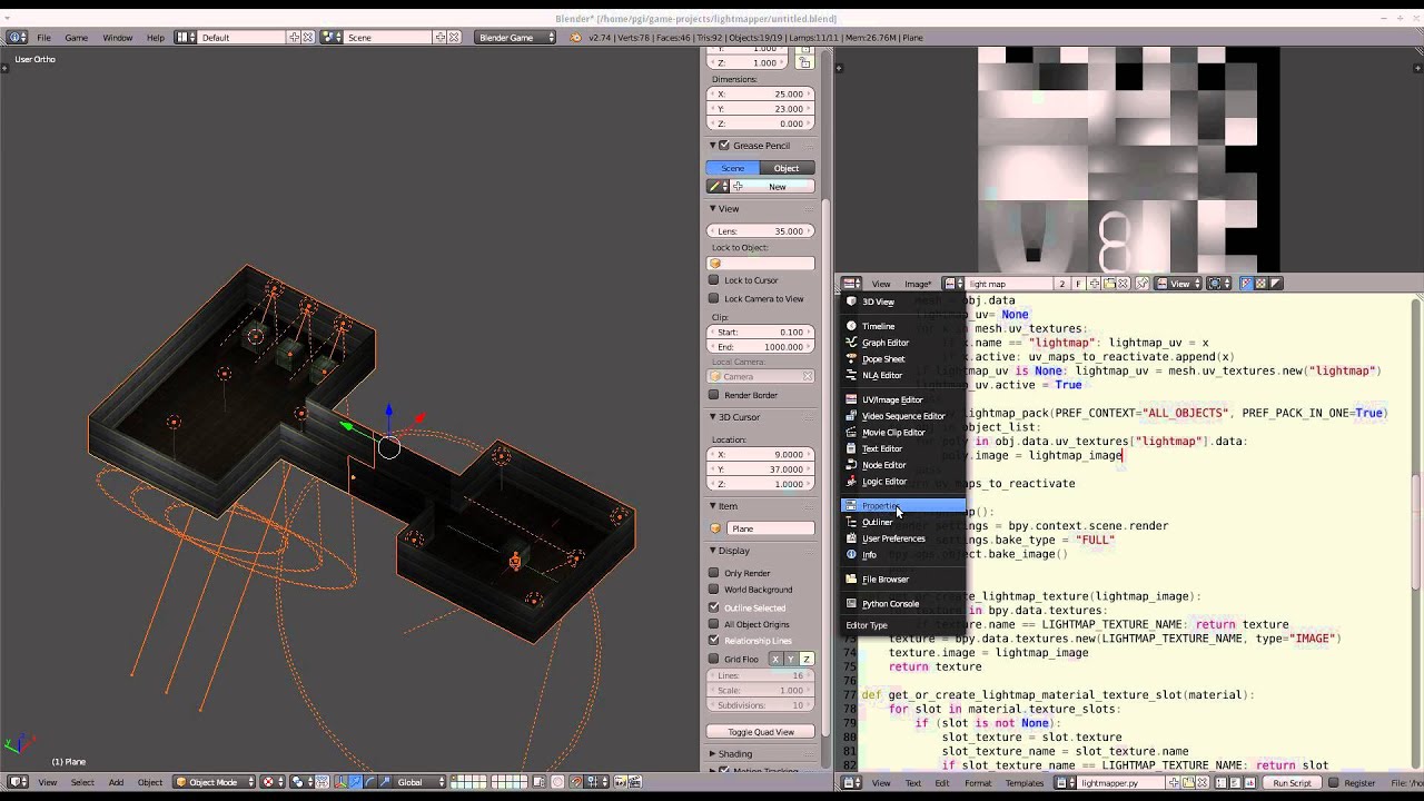 First test of an automated light map maker for blender - YouTube