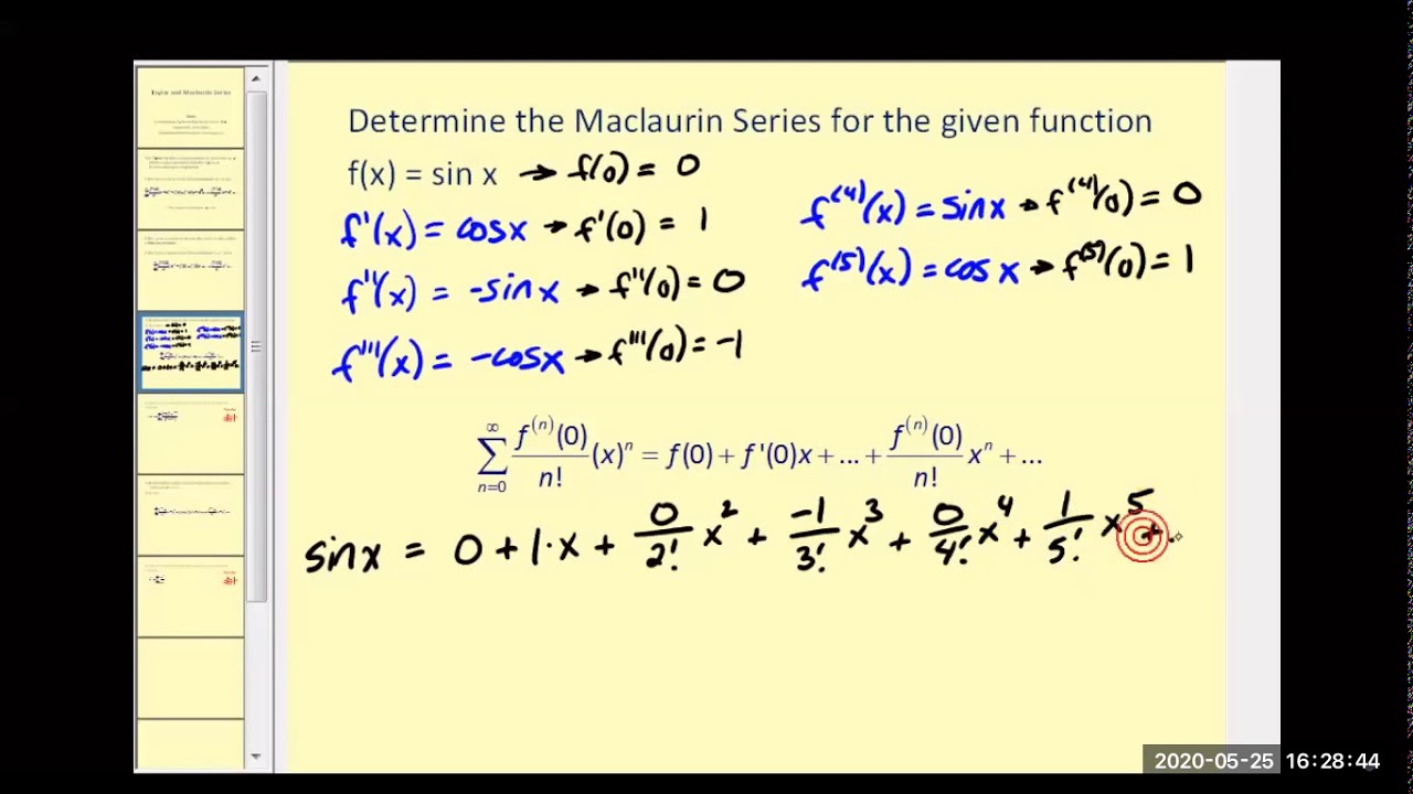 taylor and maclaurin series - YouTube