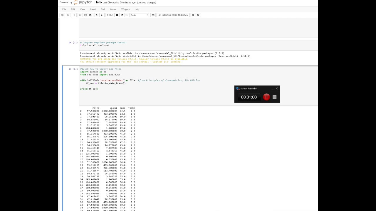 Importing Sas Files Python Sas7bdat Youtube