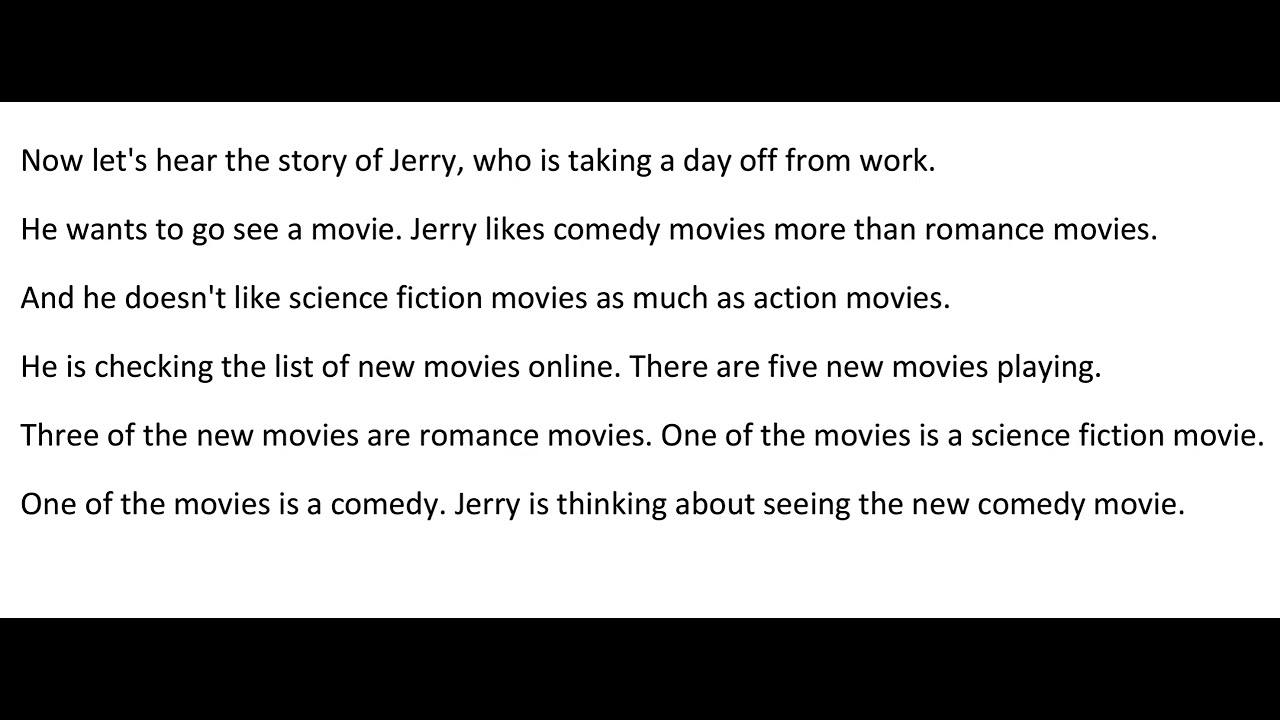 Mini Stories Story 21 Jerry is Taking a Day Off From Work 21 A - YouTube