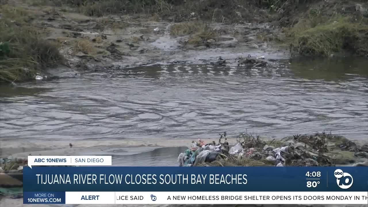 South Bay beaches closed as a result of Tijuana River flow - YouTube