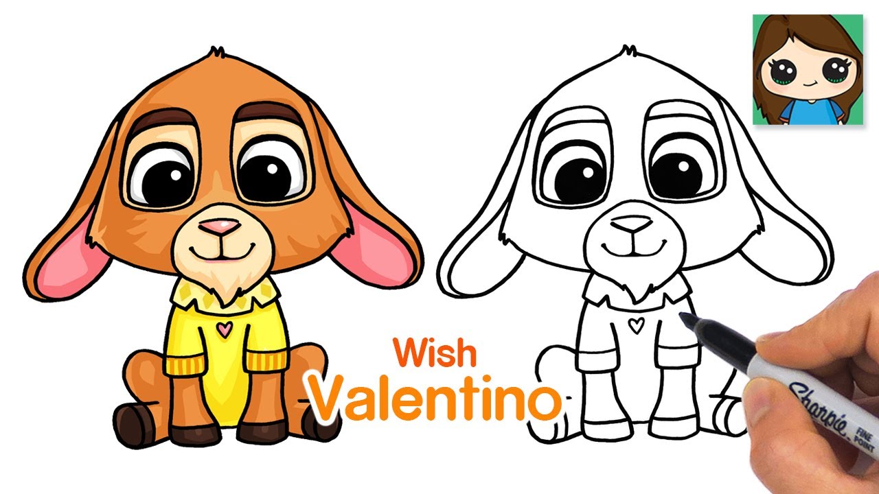 How to Draw Valentino the Goat | Disney Wish - YouTube