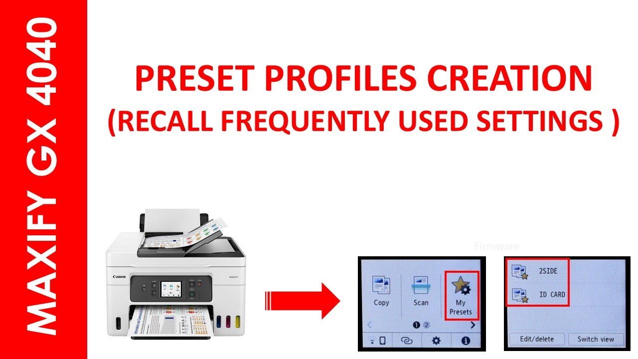 MAXIFY GX 4040 PRESET PROFILES - YouTube