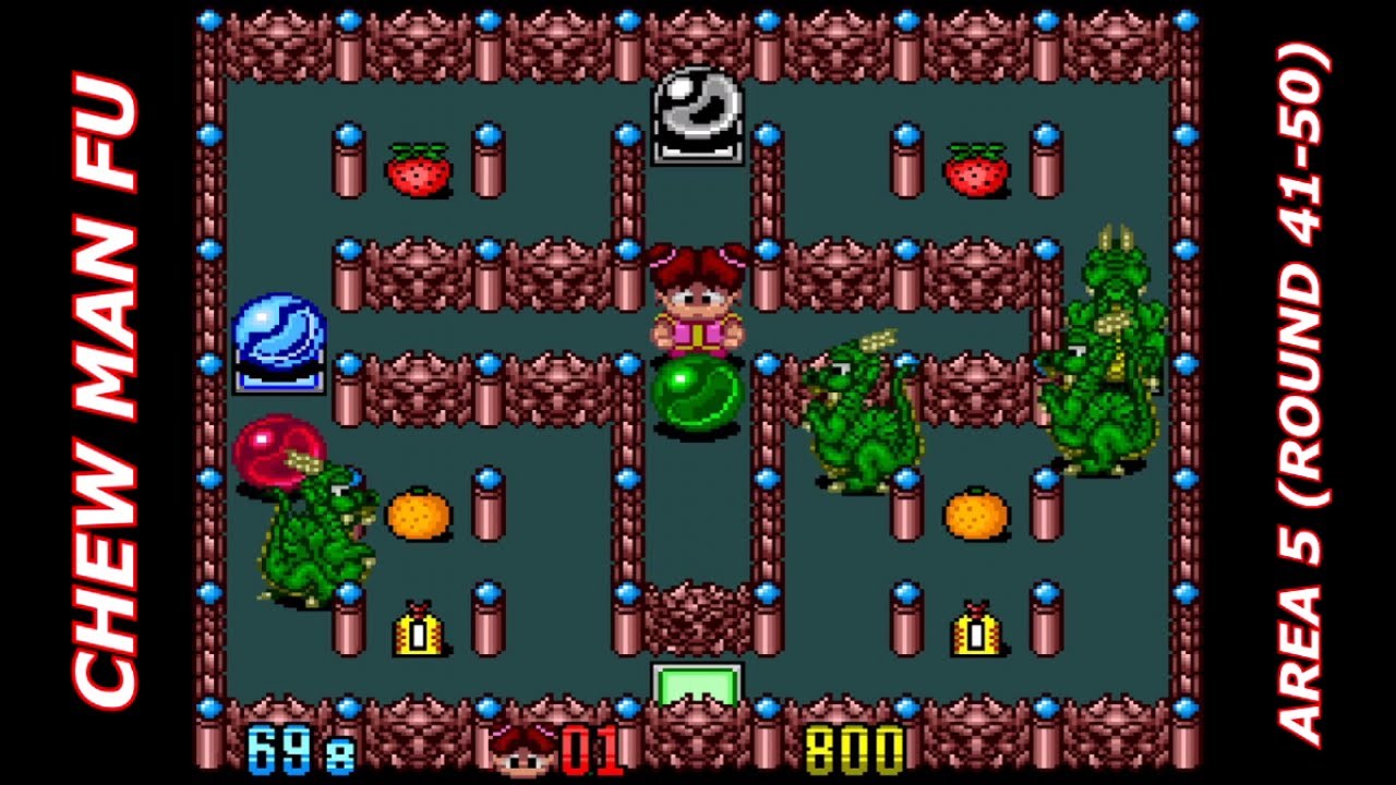 Chew Man Fu (Turbografx-16) - Area 5 (Round 41-50) - YouTube