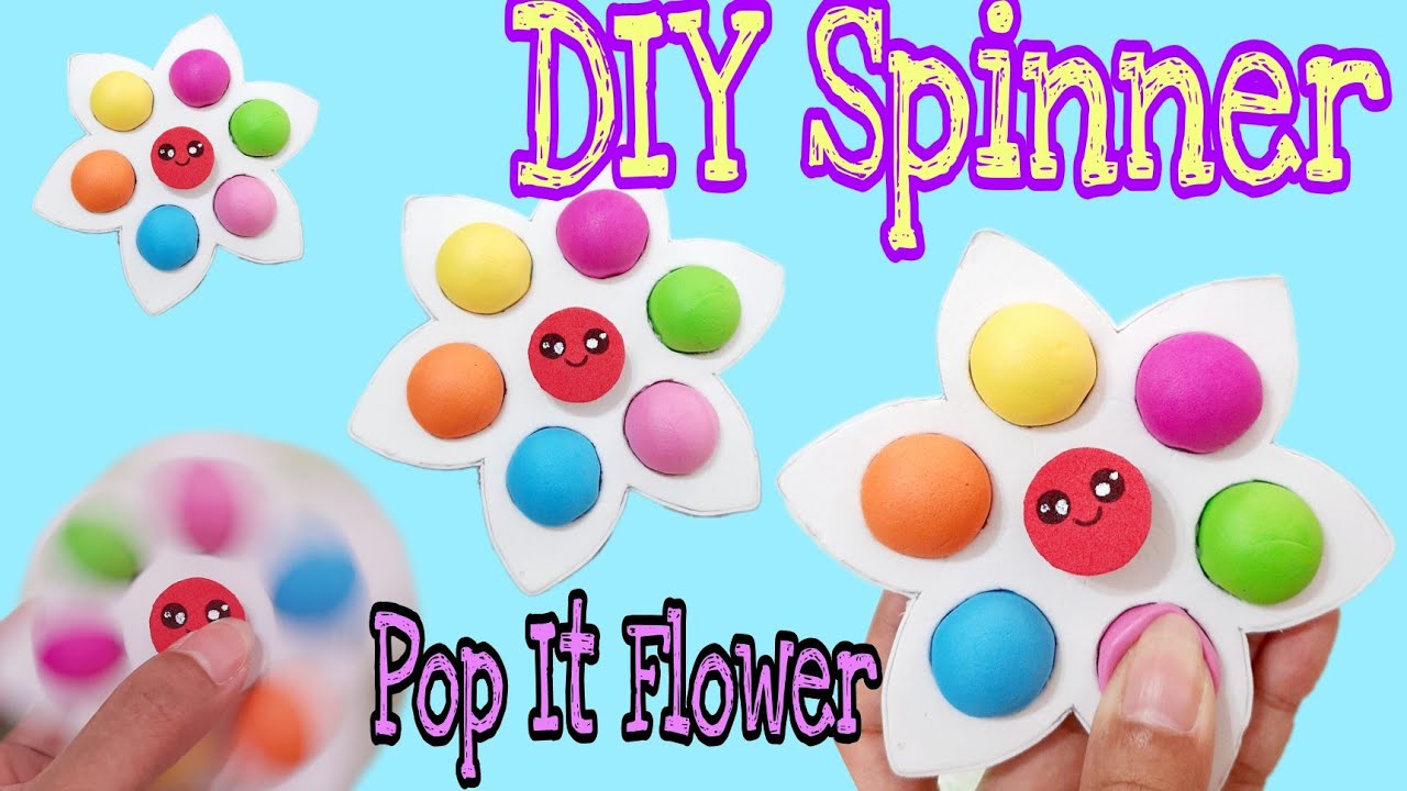 DIY Pop It Spinner | Spinner Flower | Diy Fidget Toy | Cara buat Pop It ...