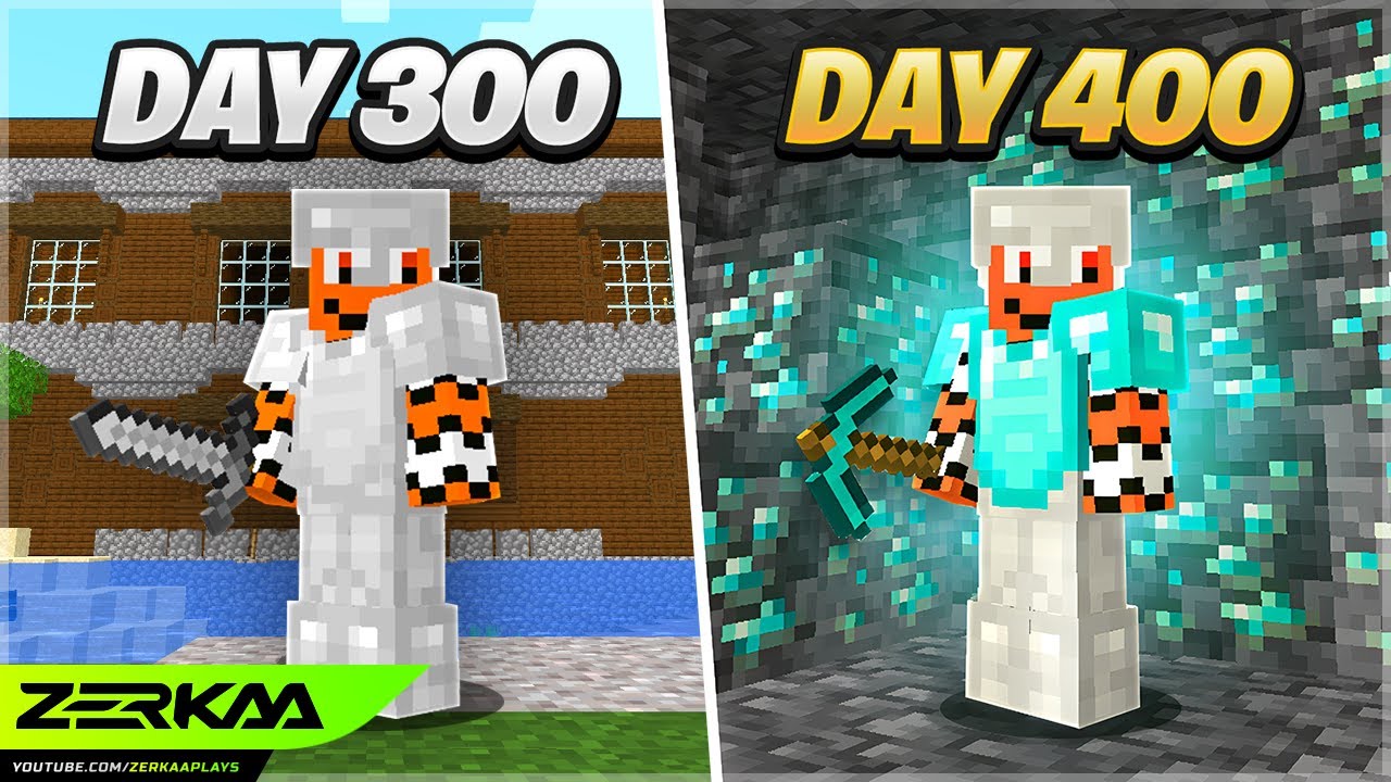 I Survived 400 Days In *HARDCORE* Minecraft - YouTube