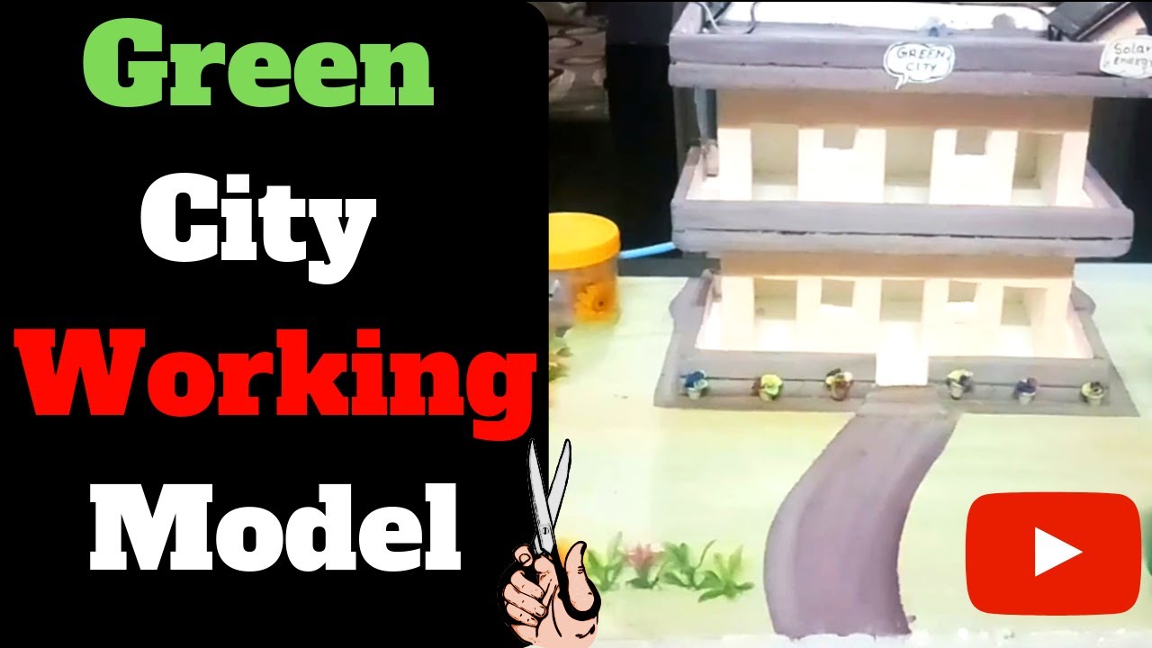 Green City Working Model with Solar Panels, PhotoSensors with ...