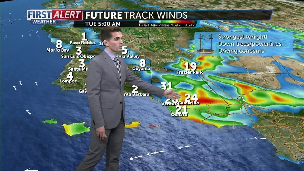 Dangerous winds Tuesday, fire weather & rain chances - YouTube