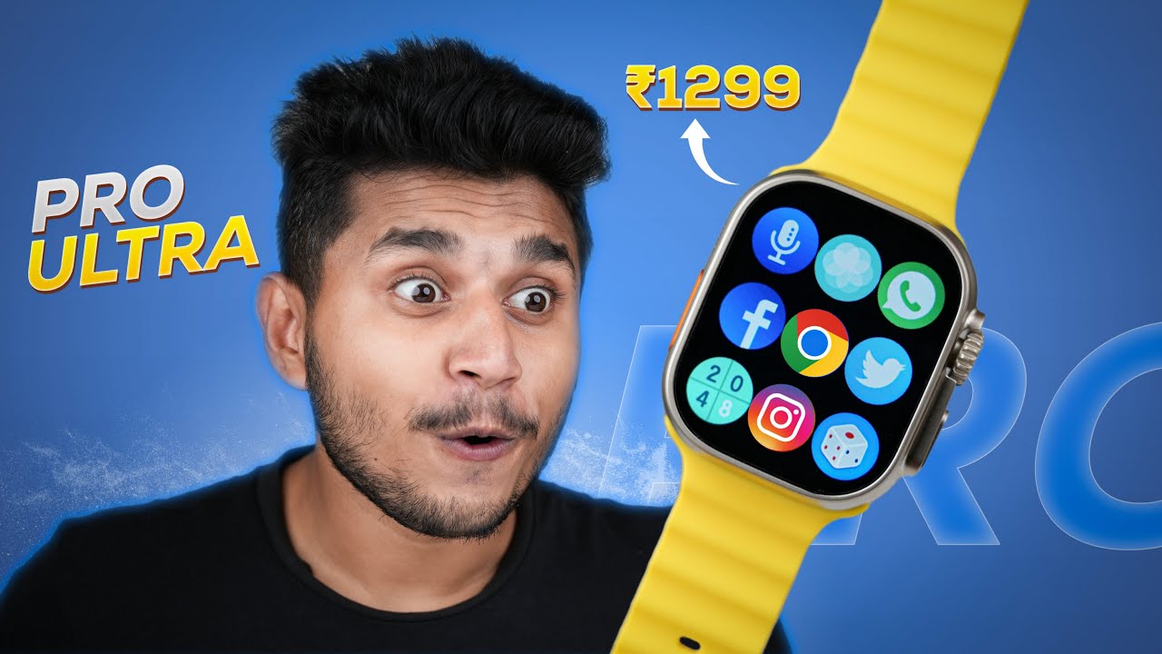 1299 मैं Top Apple Watch Ultra Clone🔥|| 2.01” Large Display & Games⚡️ ...