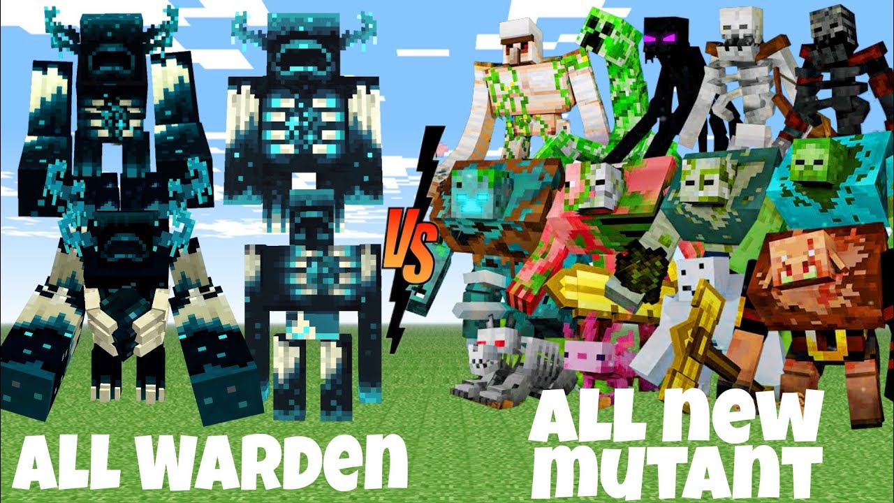 All Warden Vs All New Mutant in Minecraft - YouTube