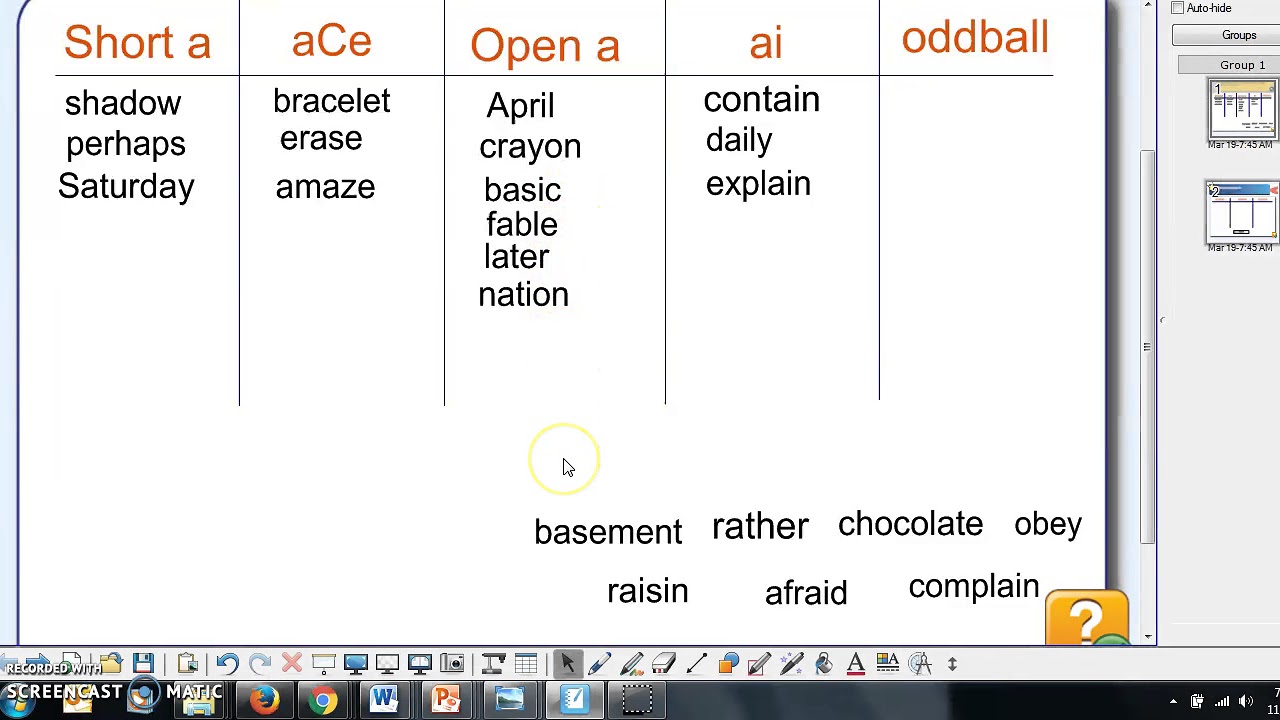 Word Study Sort #16 - YouTube