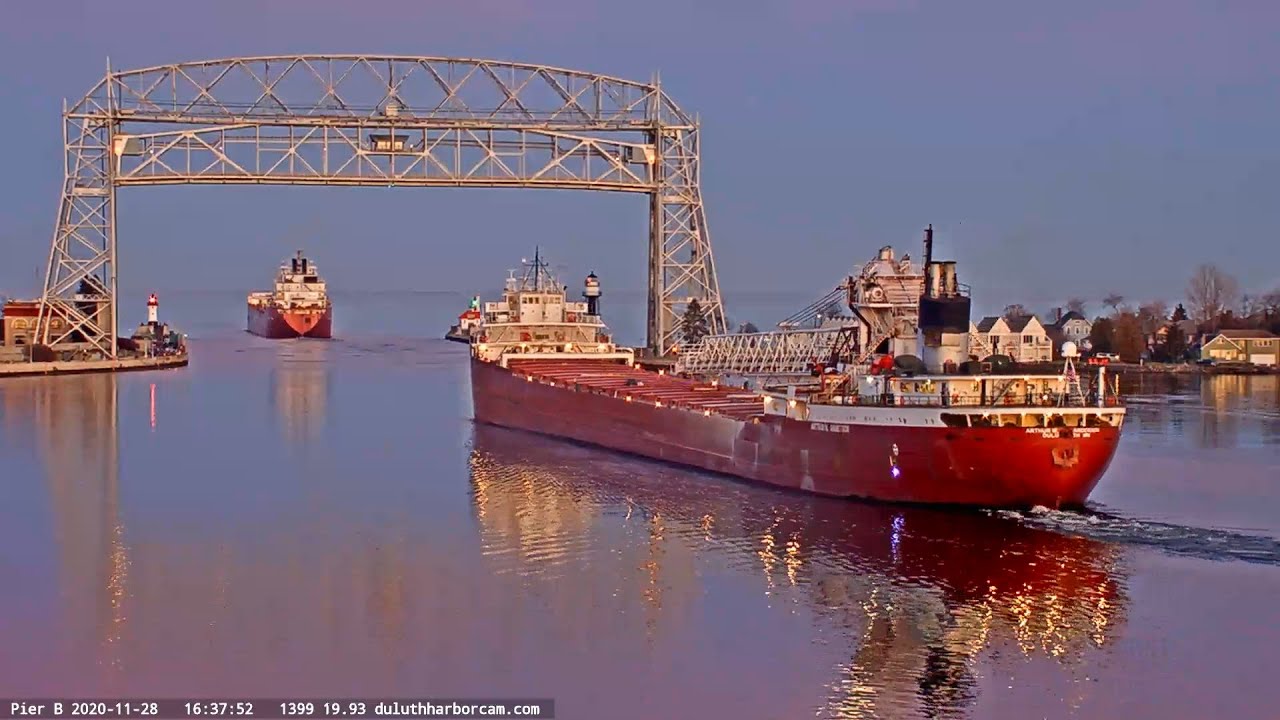 Atlantic Huron & Arthur M Anderson departed Duluth 11/28/2020 - YouTube