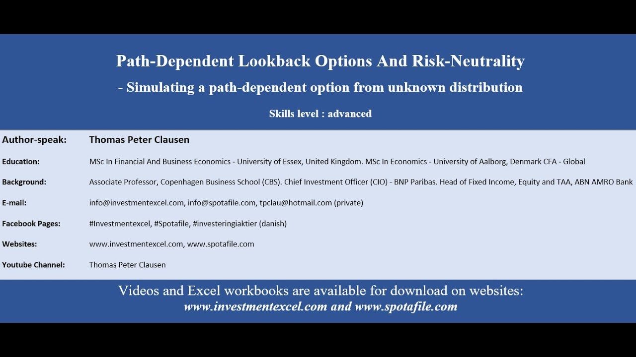 Path-Dependent Lookback Options - A Monte Carlo Analysis - YouTube