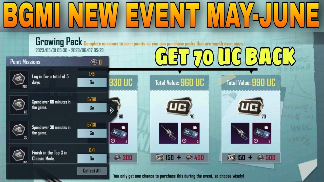 BGMI GROWING PACK NEW EVENT MISSION | GROWING PACK EVENT BGMI | BGMI ...
