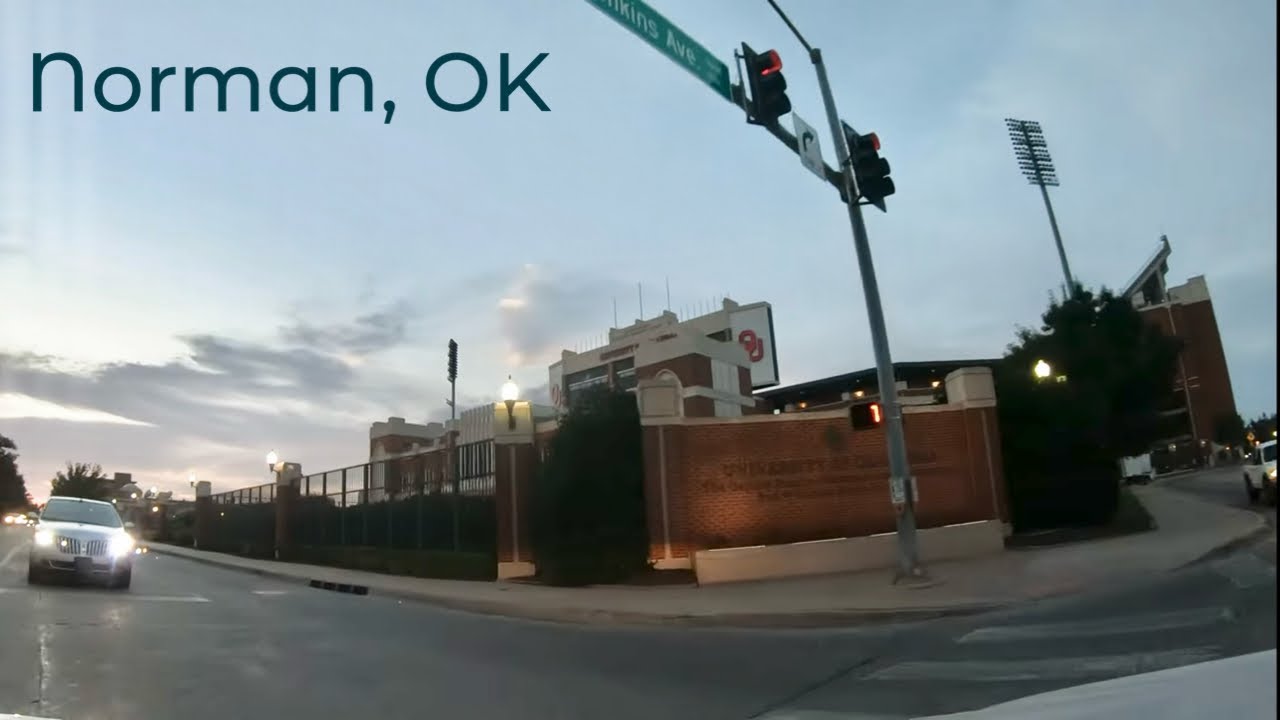 Norman, OK in 4K - Drive Downtown at Sunset/Night - Oklahoma, USA - YouTube